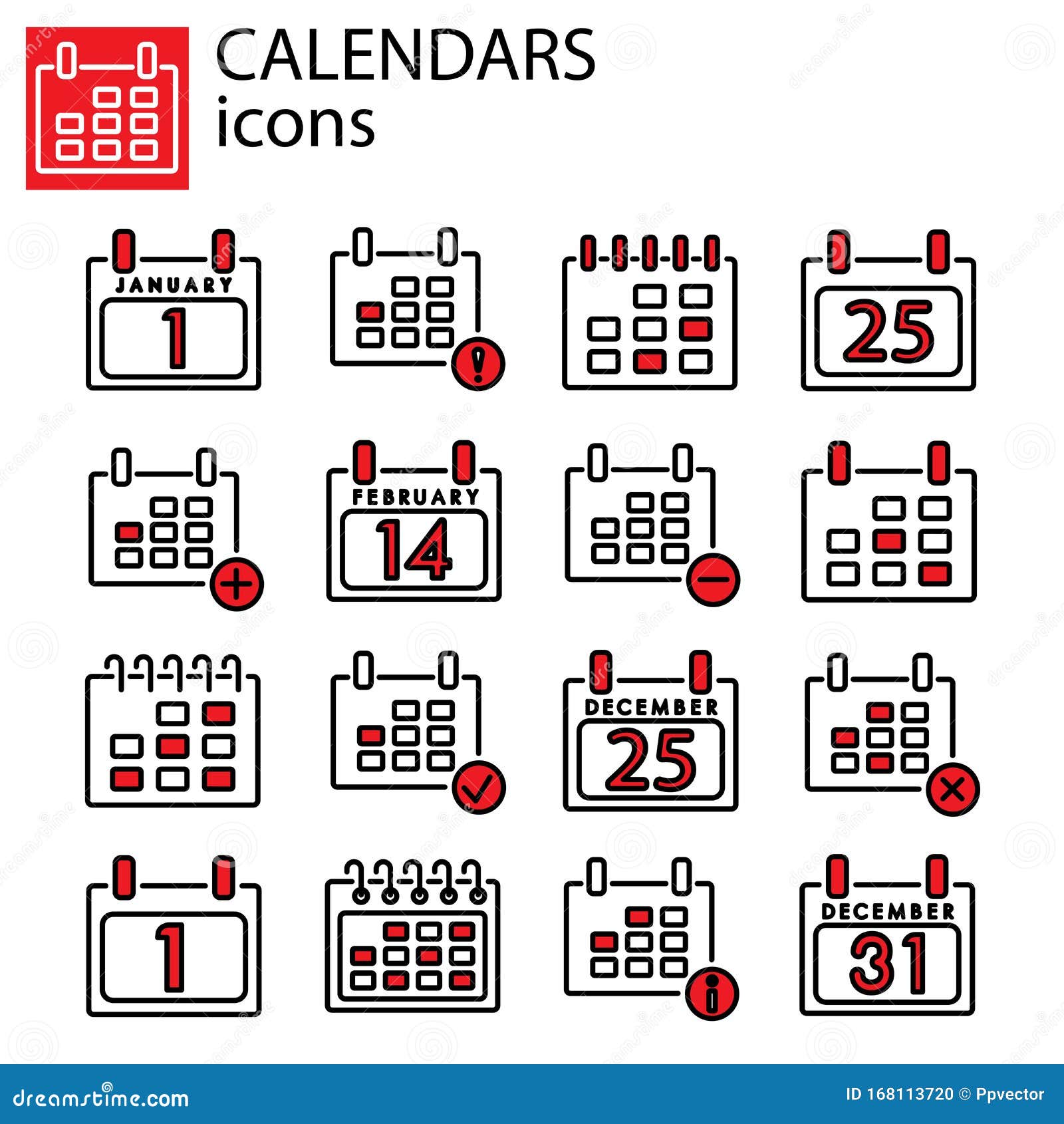 Web icons set. Calendars stock vector. Illustration of calendars ...