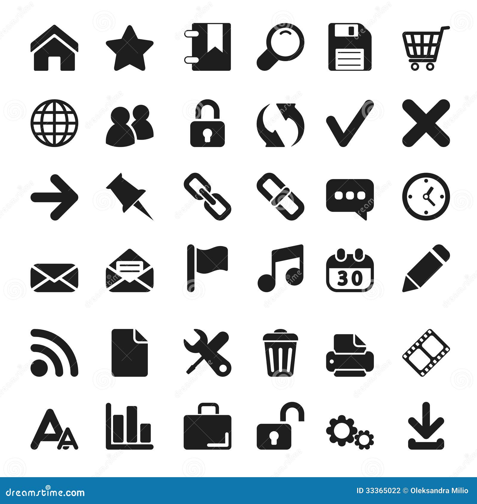 Web icons set stock vector. Illustration of home, link - 33365022