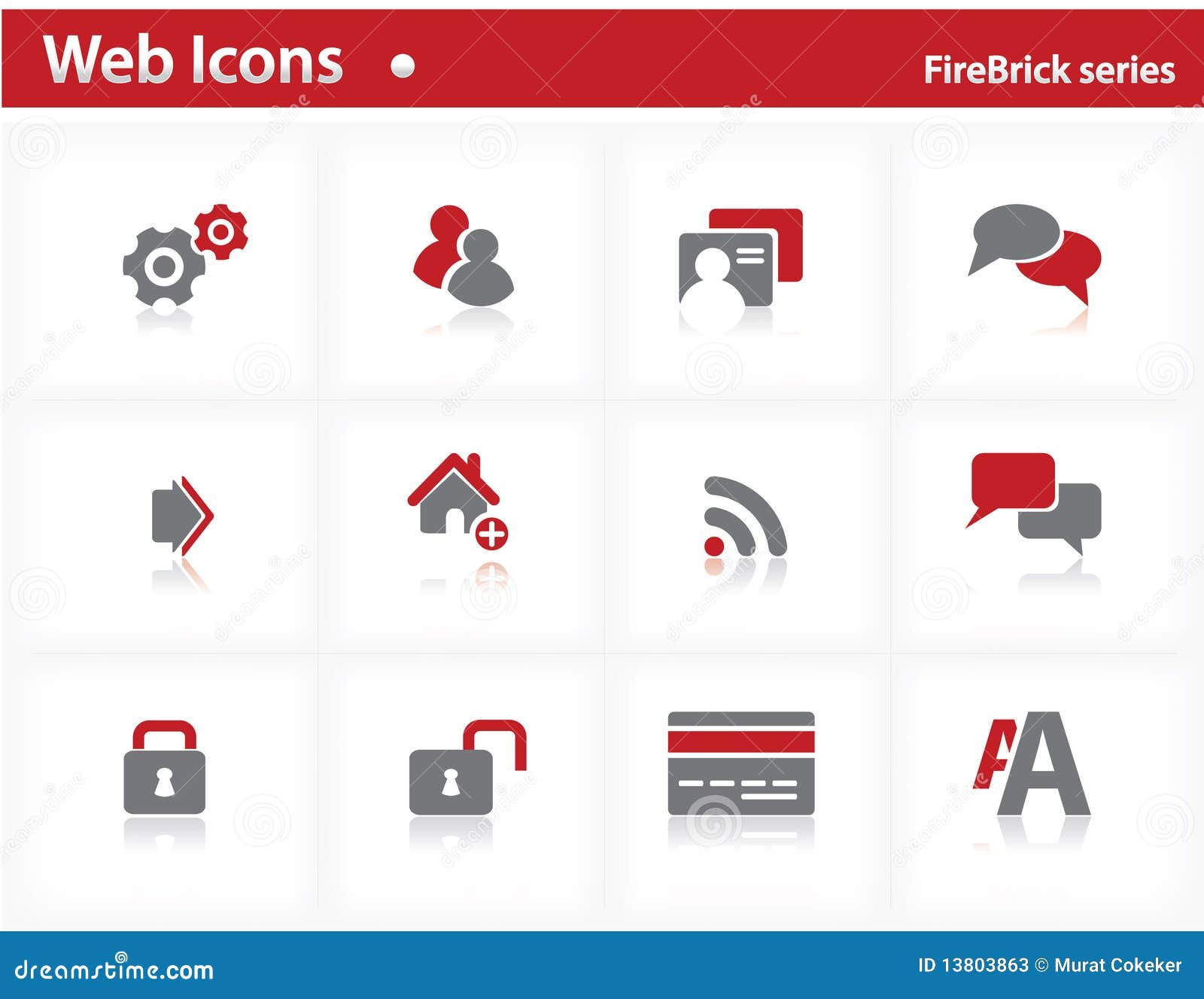 Web Icons Set - FireBrick Series Stock Vector - Illustration of ...