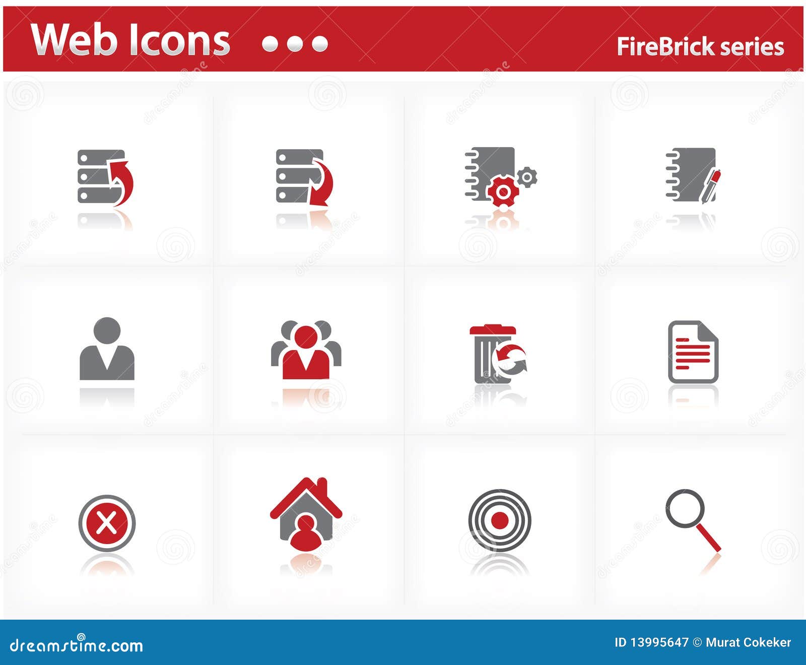 Web Icons Set - FireBrick Series Stock Vector - Illustration of ...