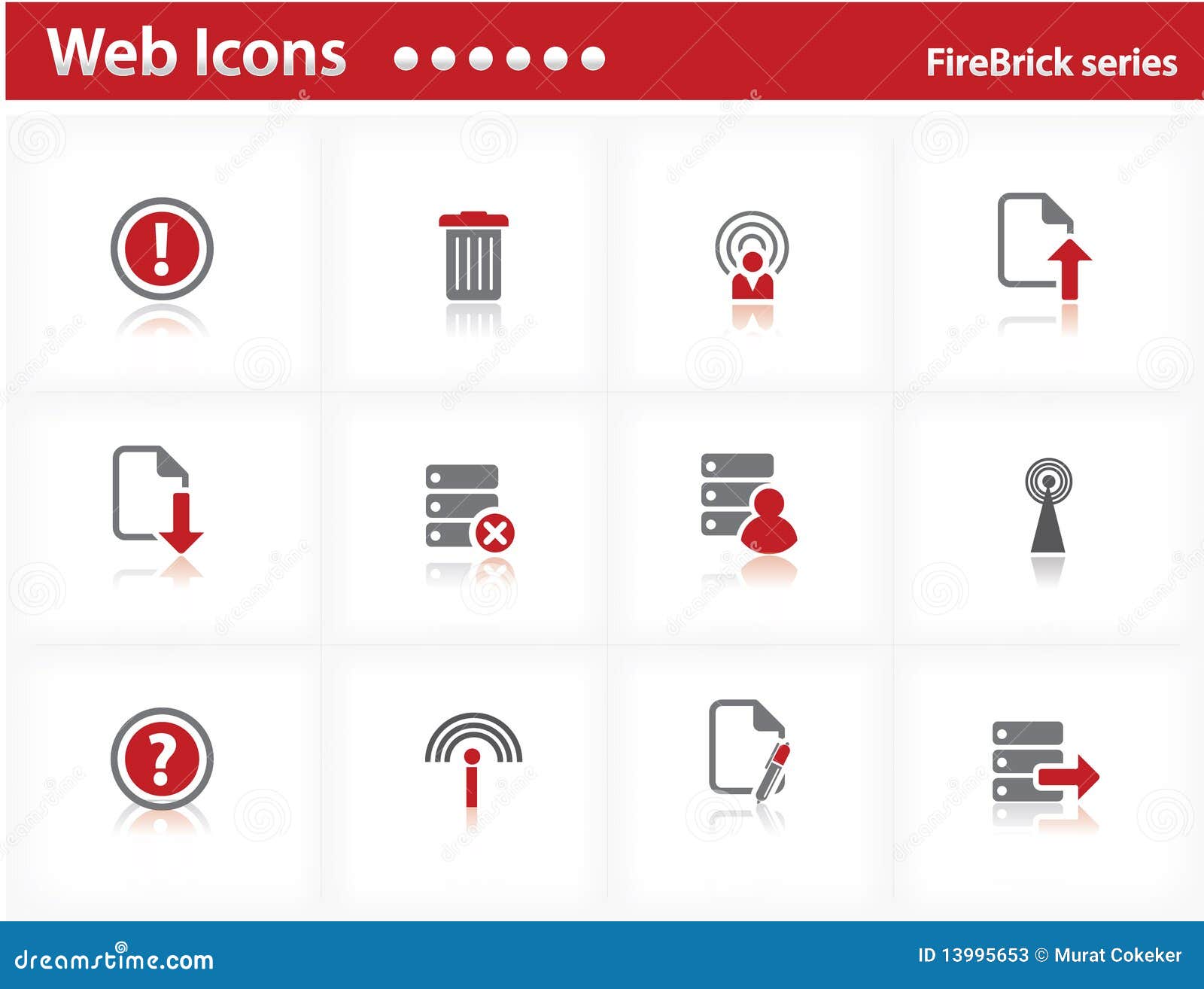 Web Icons Set - FireBrick Series Stock Vector - Illustration of ...