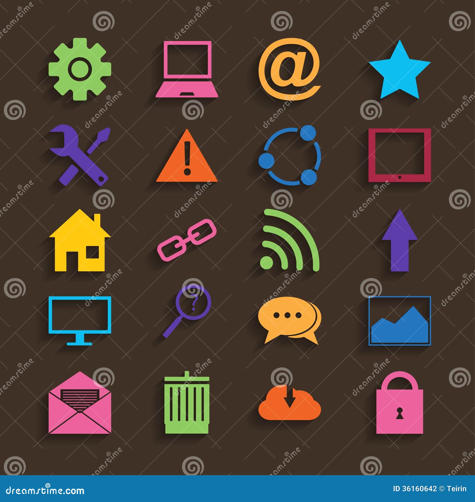 Web Icons Set in Flat Design Stock Vector - Illustration of solutions ...