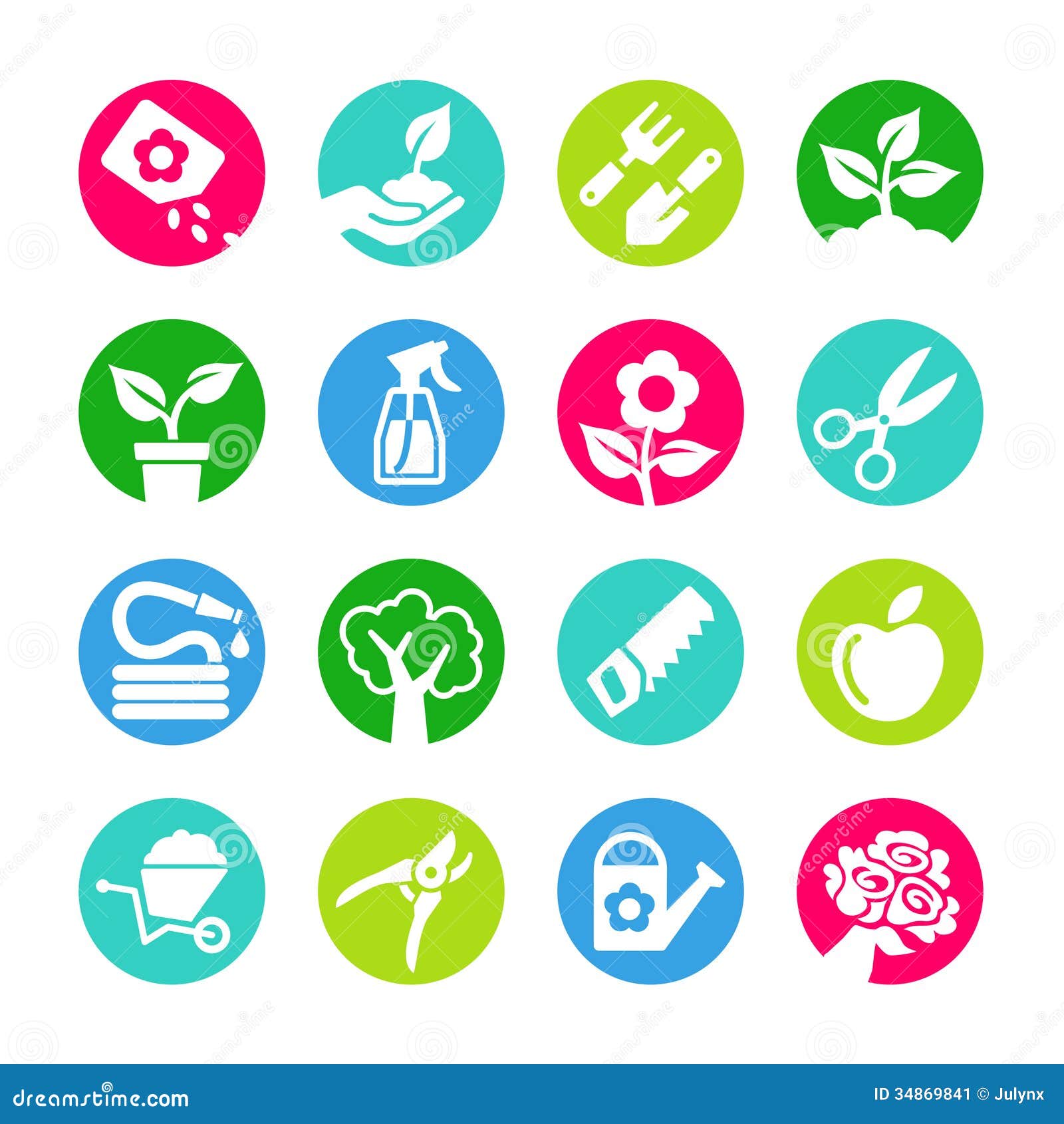 Web Icons Set - Gardening, Tools, Flowers Stock Vector - Illustration ...