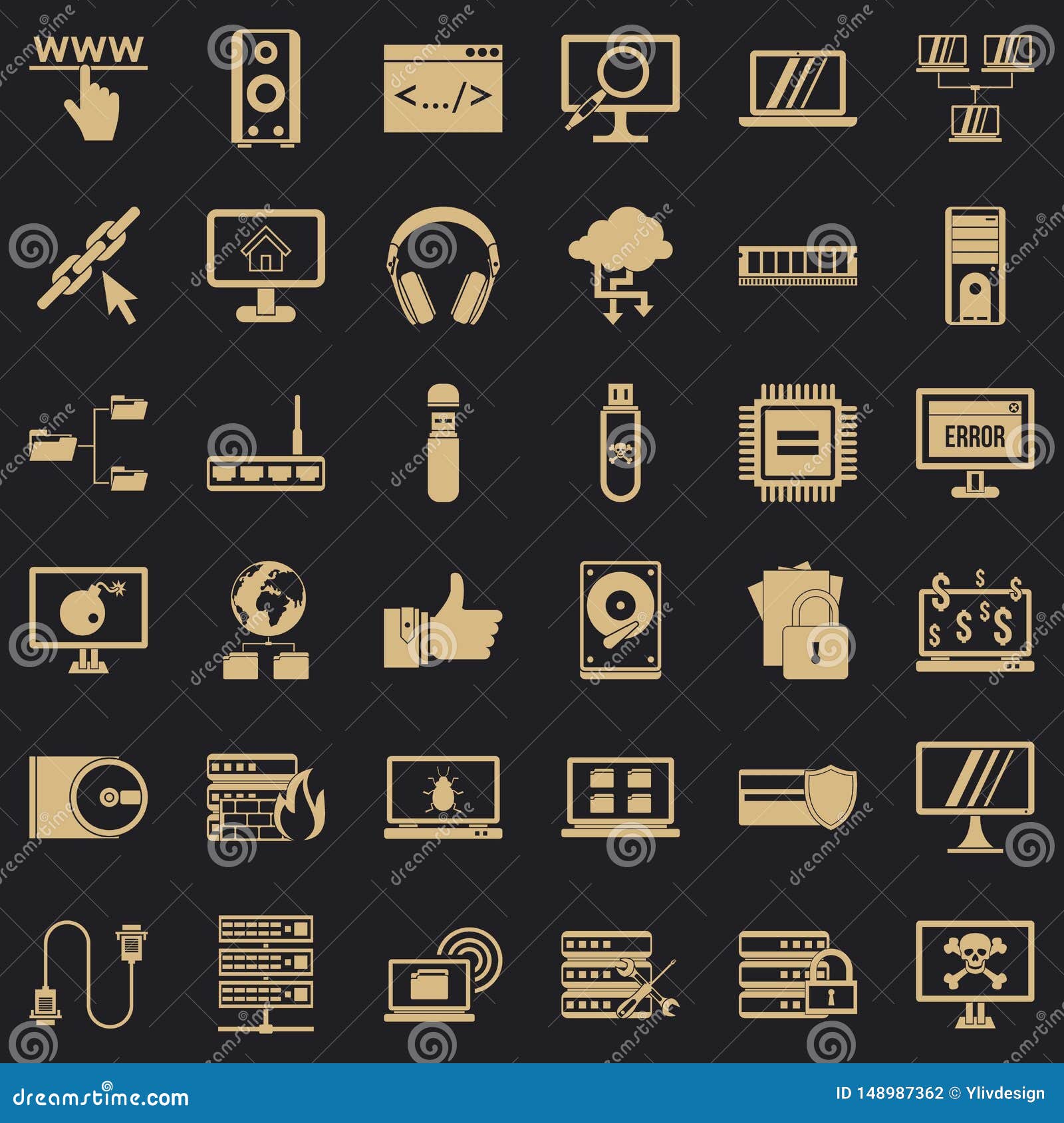 Web Icons Set, Simple Style Stock Vector - Illustration of globe, modem ...