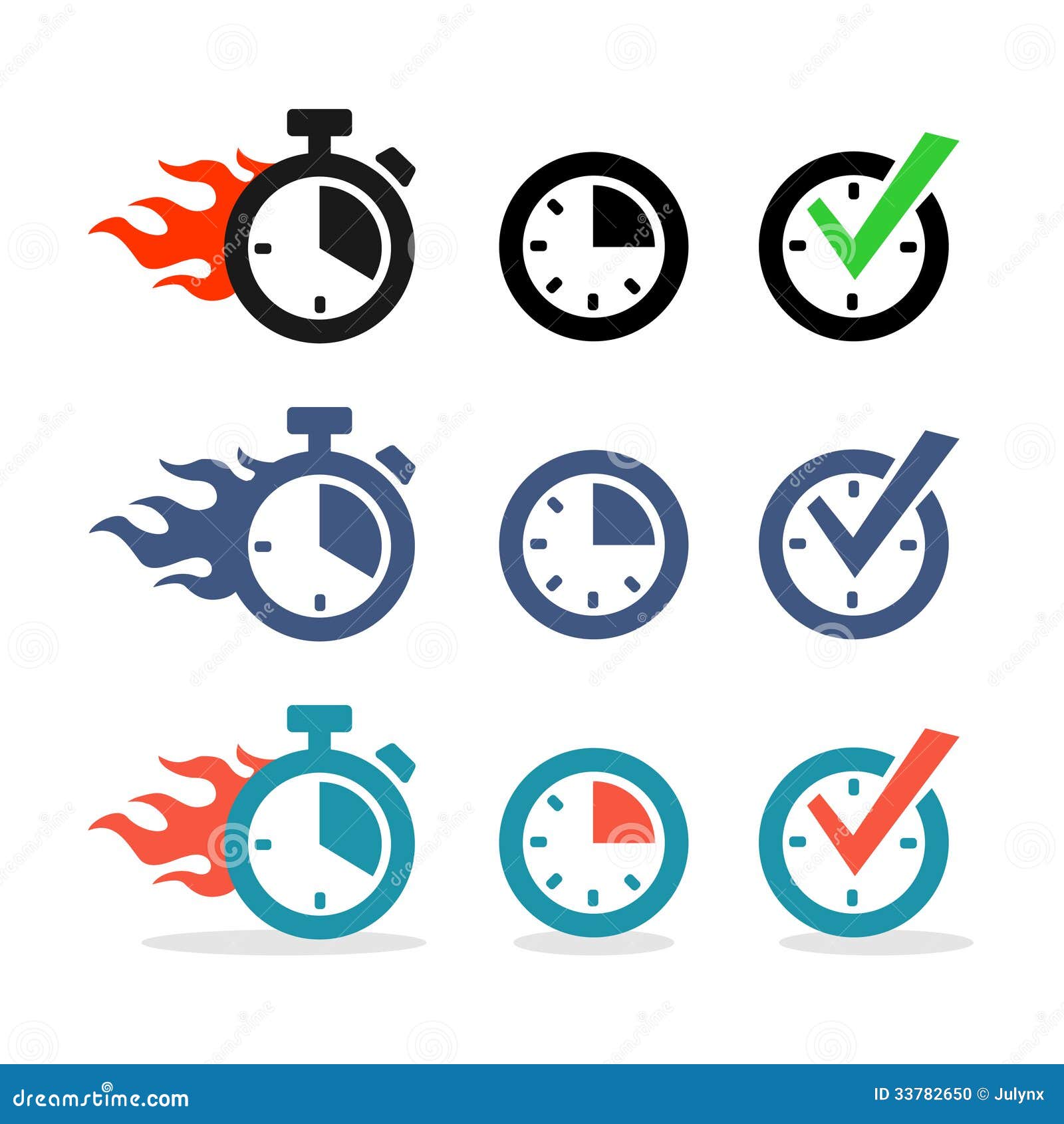 Web Icons Set. Time, Stopwatch, Clock Stock Vector - Illustration of ...