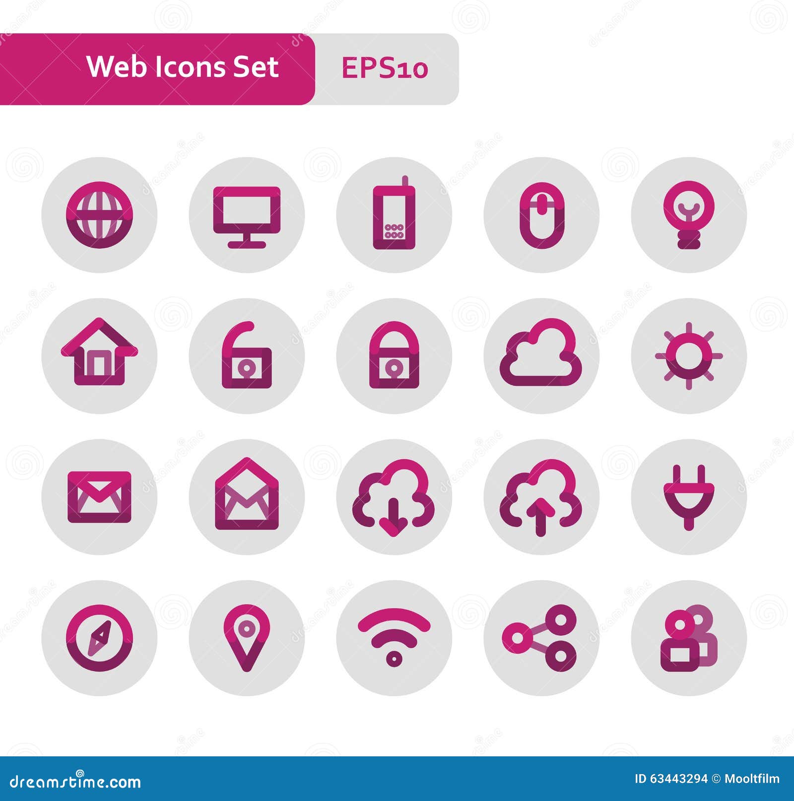Web icons set stock vector. Illustration of connection - 63443294
