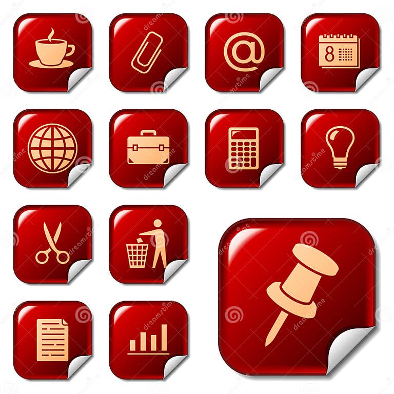 Web Icons on Sticker Buttons 2 Stock Vector - Illustration of lightbulb ...
