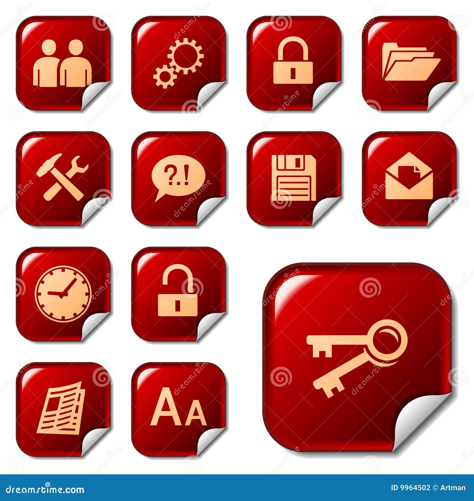 Web Icons on Sticker Buttons 3 Stock Vector - Illustration of font ...