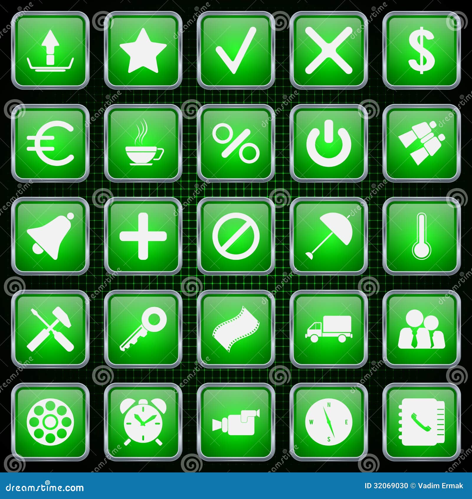 Web icons vector set stock vector. Illustration of green - 32069030