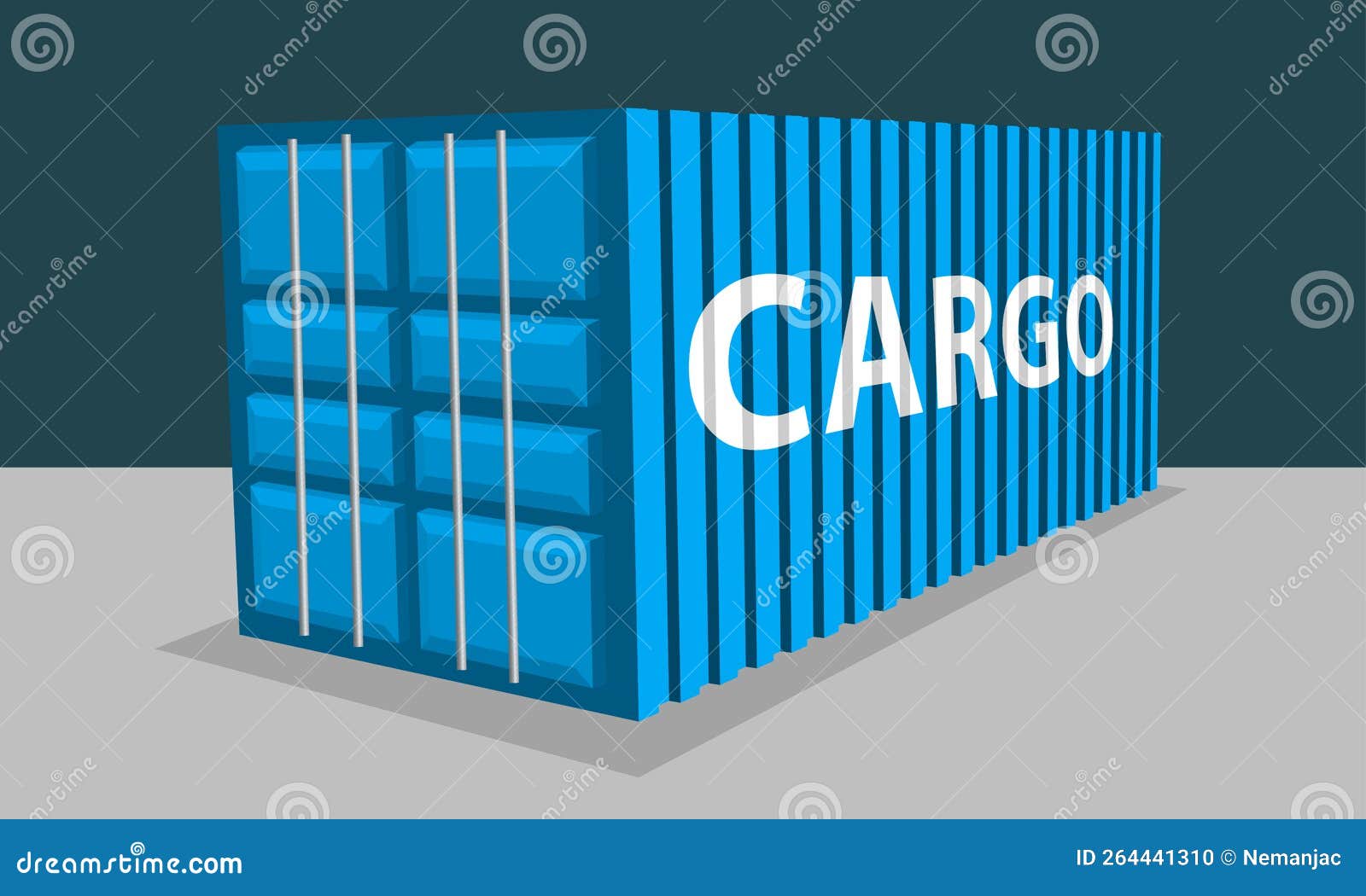 Blue cargo container stock illustration. Illustration of hanging ...