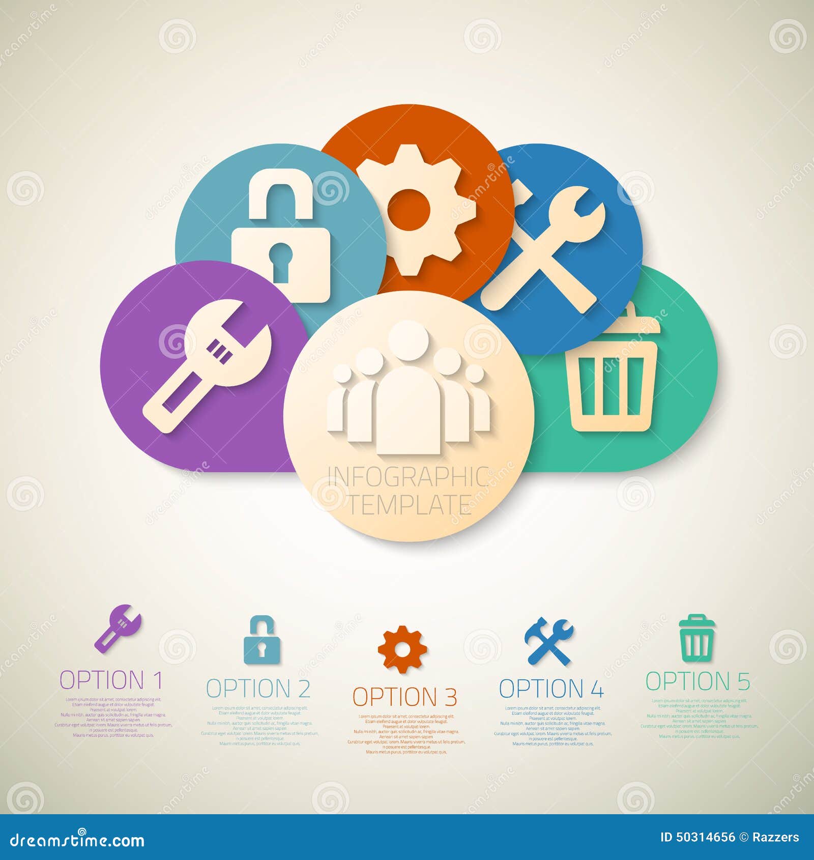 Web Infographic Template Layout with Vector Icons Stock Vector ...