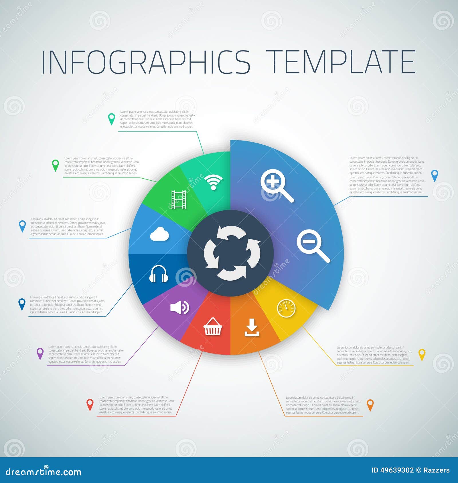 Web Infographic Timeline Pie Template Layout with Stock Vector ...