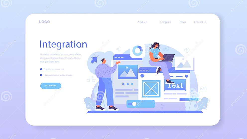Web Integration Web Banner or Landing Page. Website Layout Converting ...