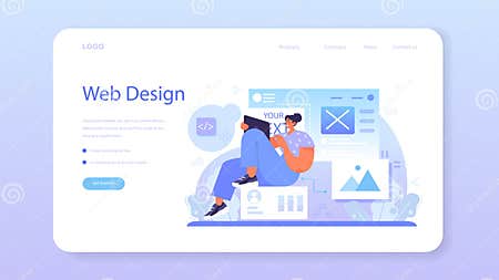 Web Integration Web Banner or Landing Page. Website Layout Converting Stock Vector ...