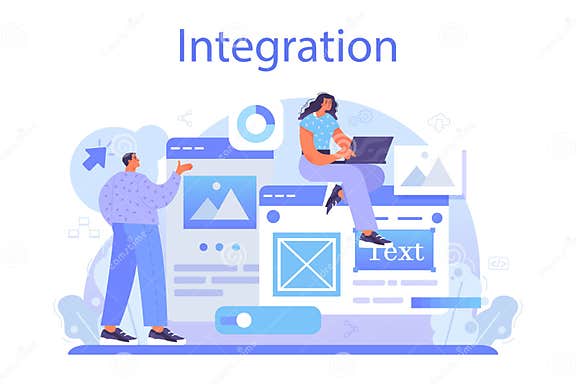Web Integration. Website Layout Converting and Integrating Stock Vector ...