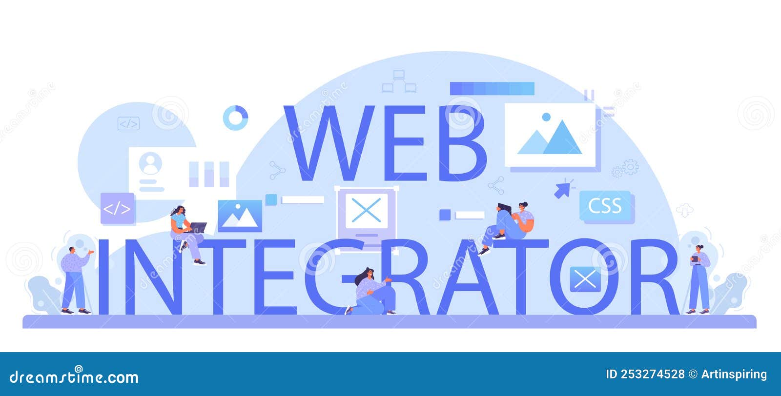 Web Integrator Typographic Header. Website Layout Converting Stock ... Web Integrator Typographic Header. Website Layout Converting Stock ...