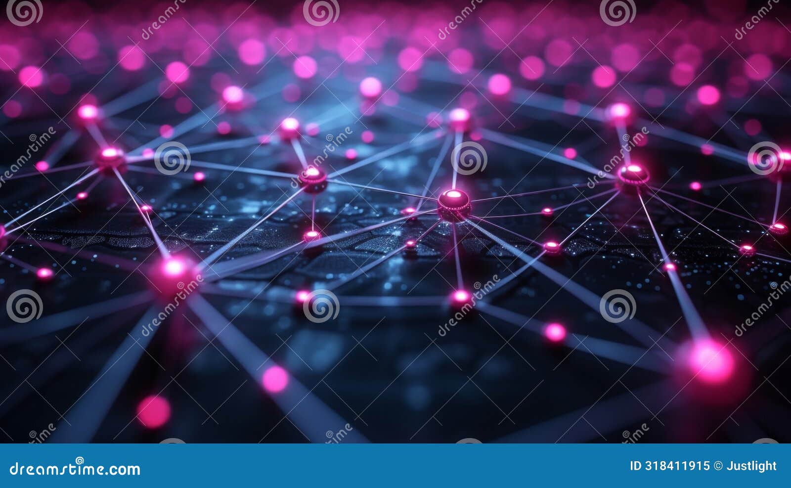 A Web of Interconnected Nodes and Lines Form a Network that Represents ...