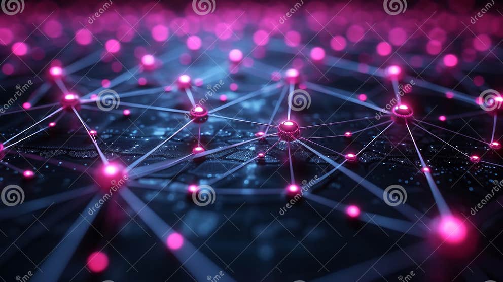 A Web of Interconnected Nodes and Lines Form a Network that Represents ...