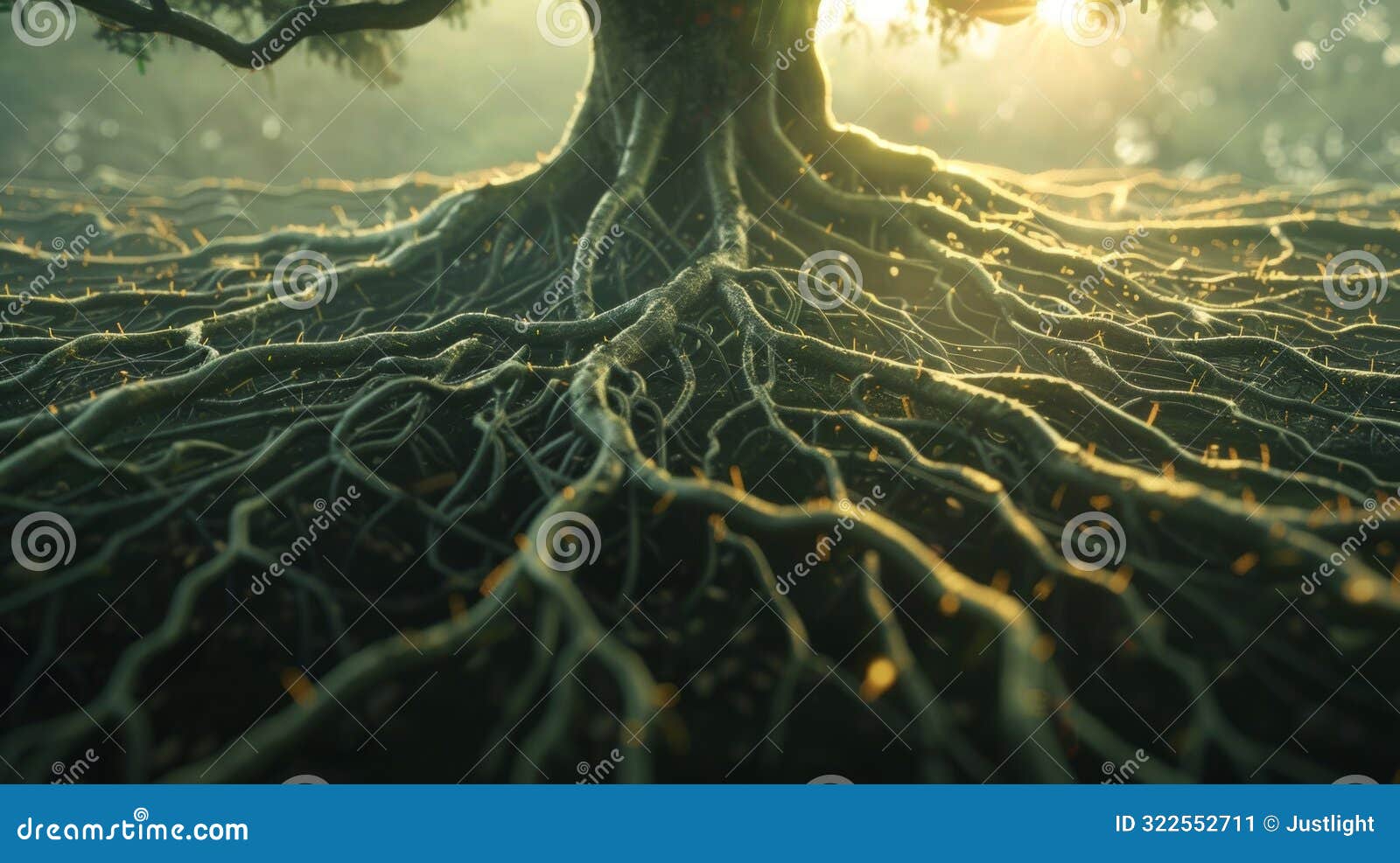 A Web of Interconnected Roots Representing the Unseen Ties that Bind ...