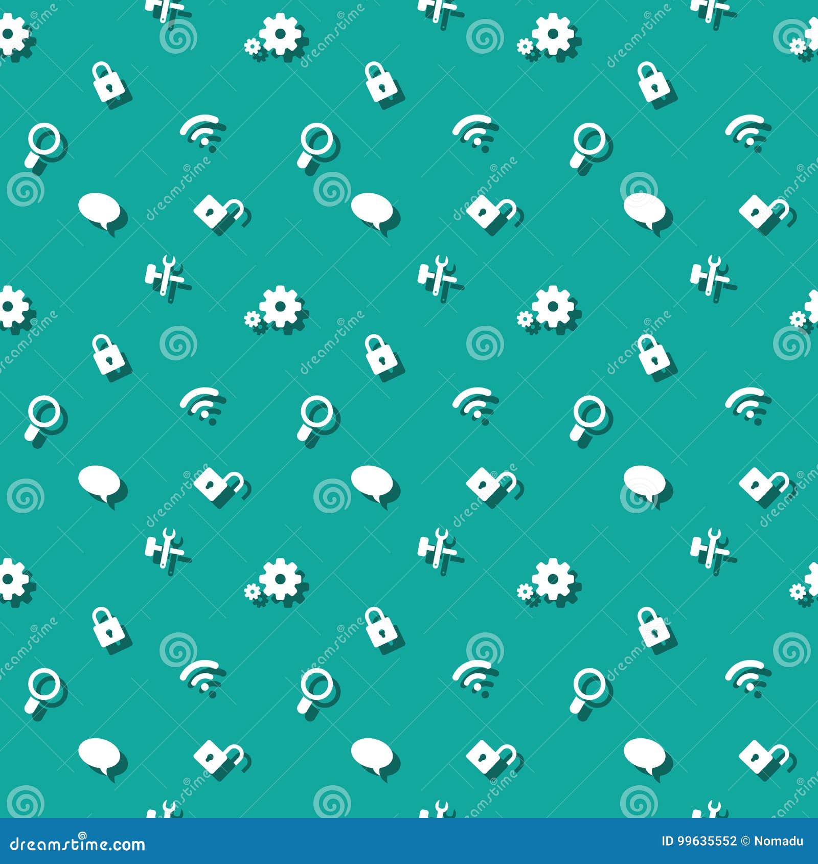 Web Interface Application Symbols Seamless Pattern Stock Vector ...