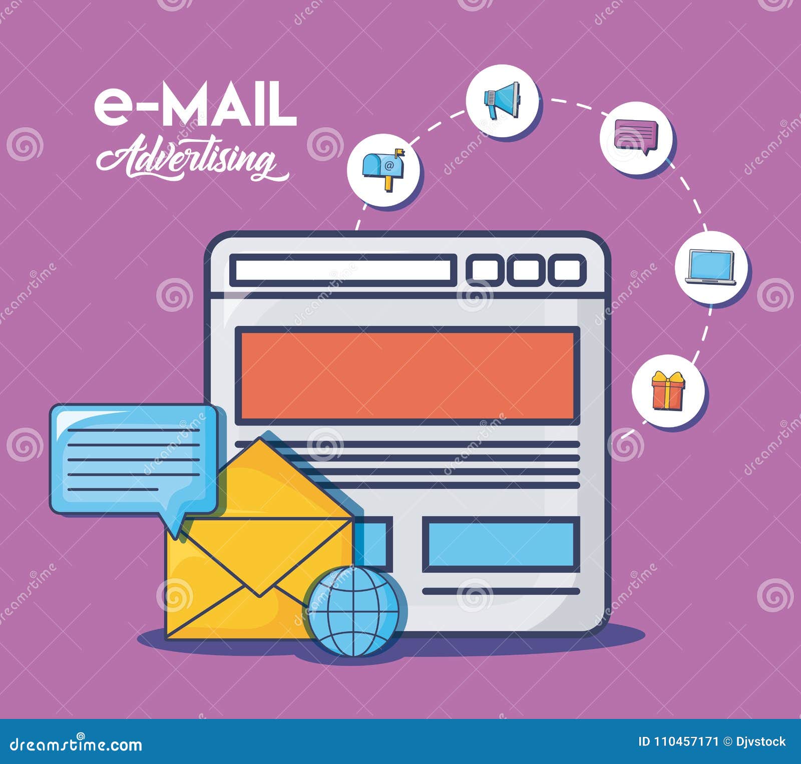 Email advertising design stock vector. Illustration of notification ...