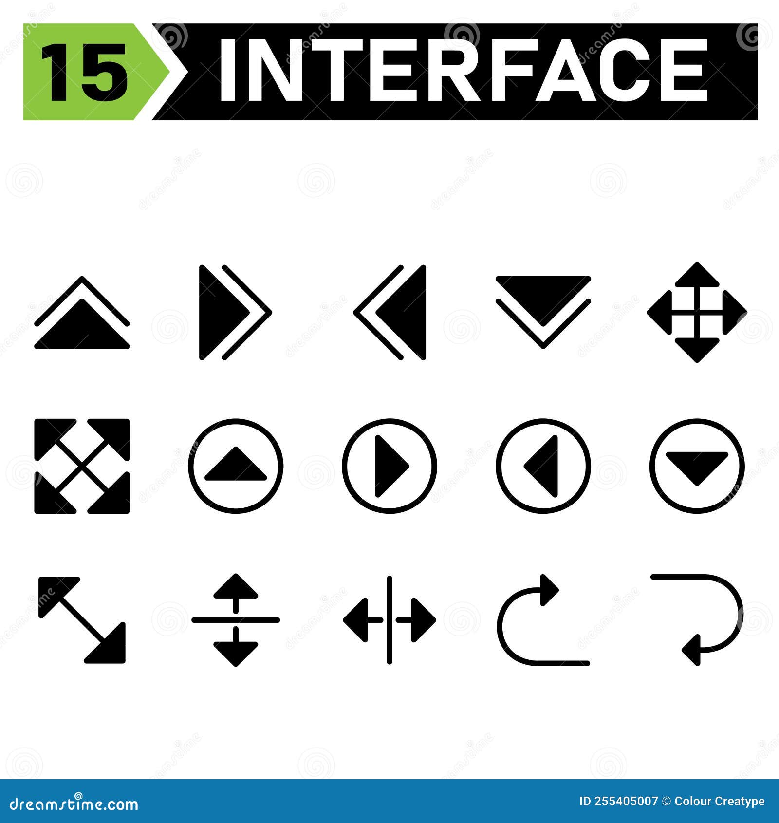 Web Interface Icon Set Include Direction, Arrows, Angle, Double, Up ...