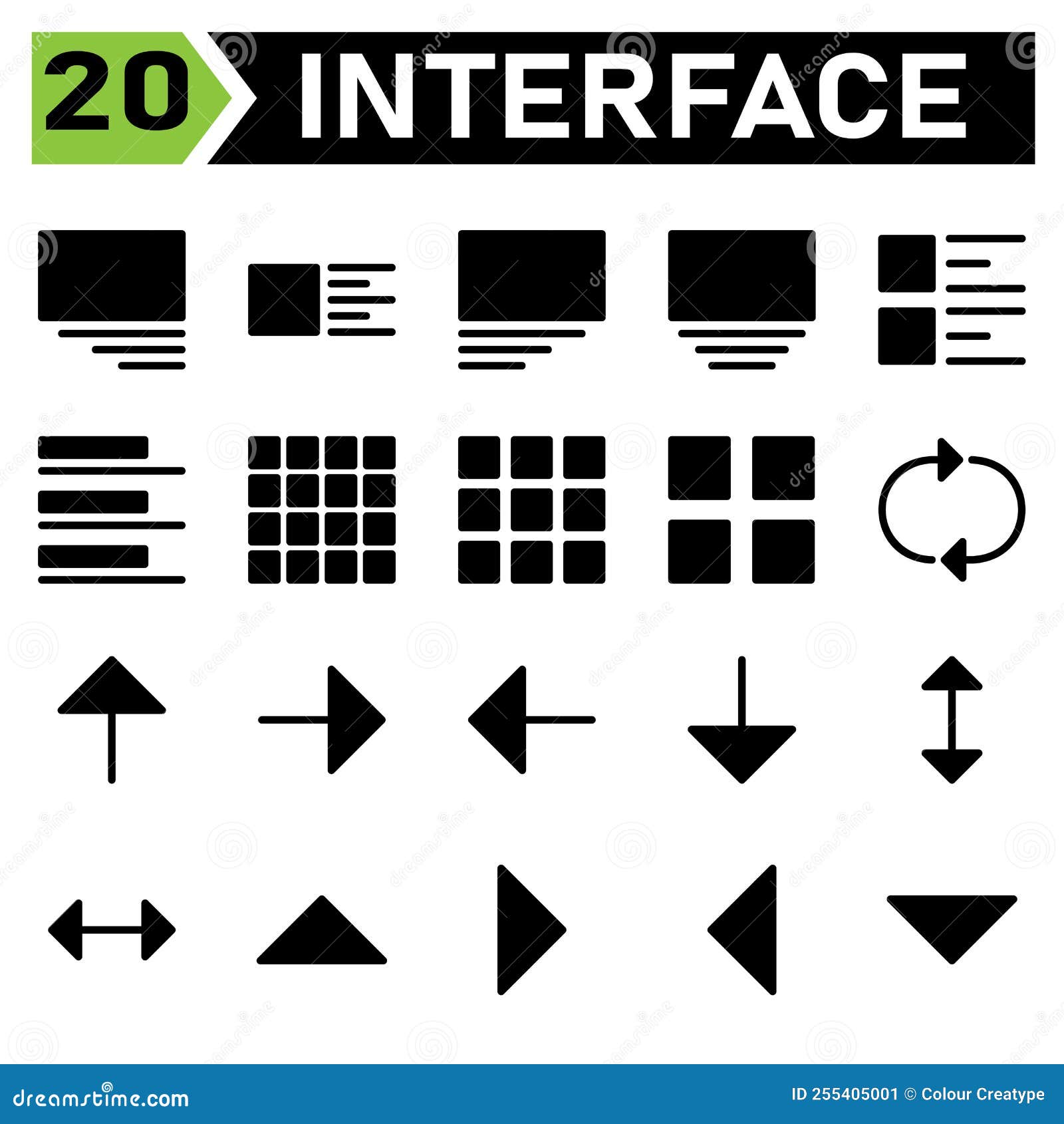 Web Interface Icon Set Include Media, Right, Layout, Picture, Left ...