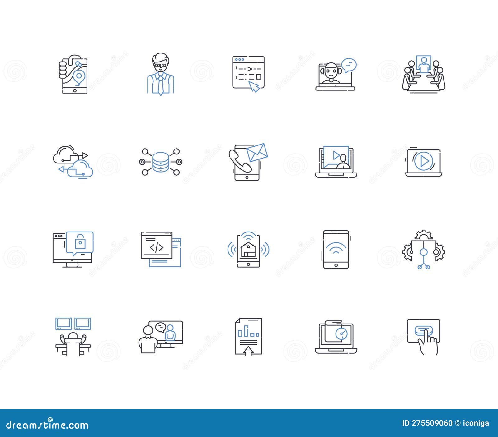 Web Interface Line Icons Collection. Responsive, Interactive, User ...