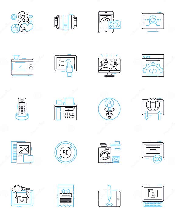 Web Interface Linear Icons Set. Navigation, Responsiveness, Interactivity, Accessibility ...
