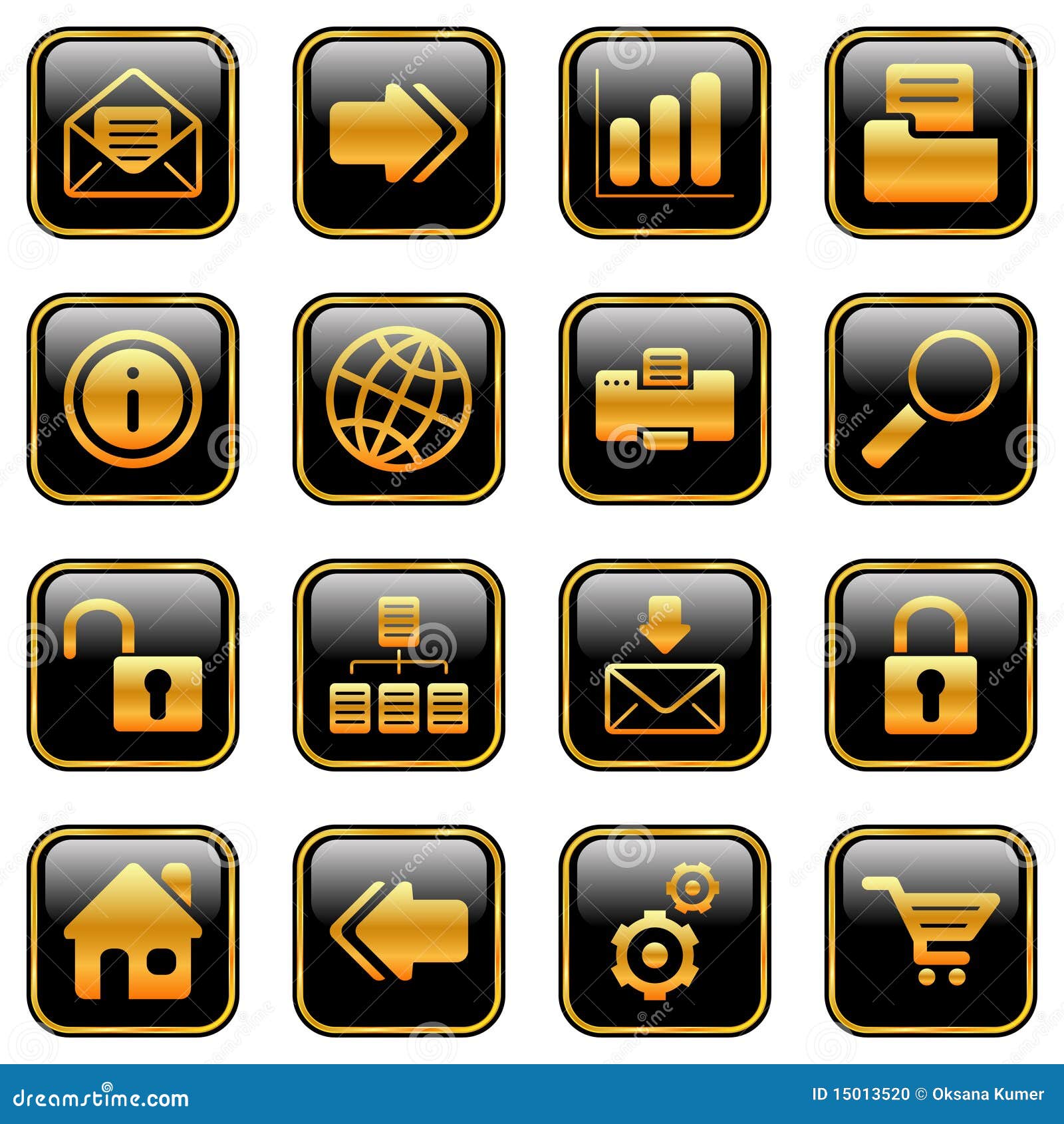 Web And Internet Icons - Golden Series Stock Vector - Image: 15013520