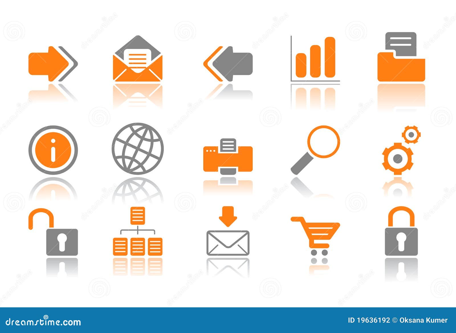 Web and Internet Icons - Orange Series Stock Vector - Illustration of ...