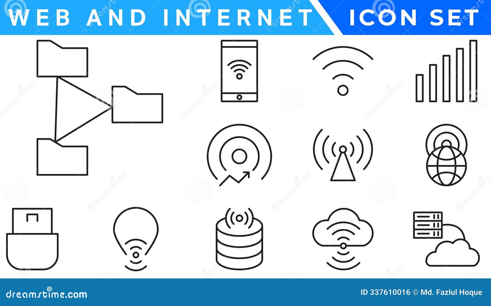 Web and Internet Line Icons Collection. Big UI Icon Set in a Flat ...