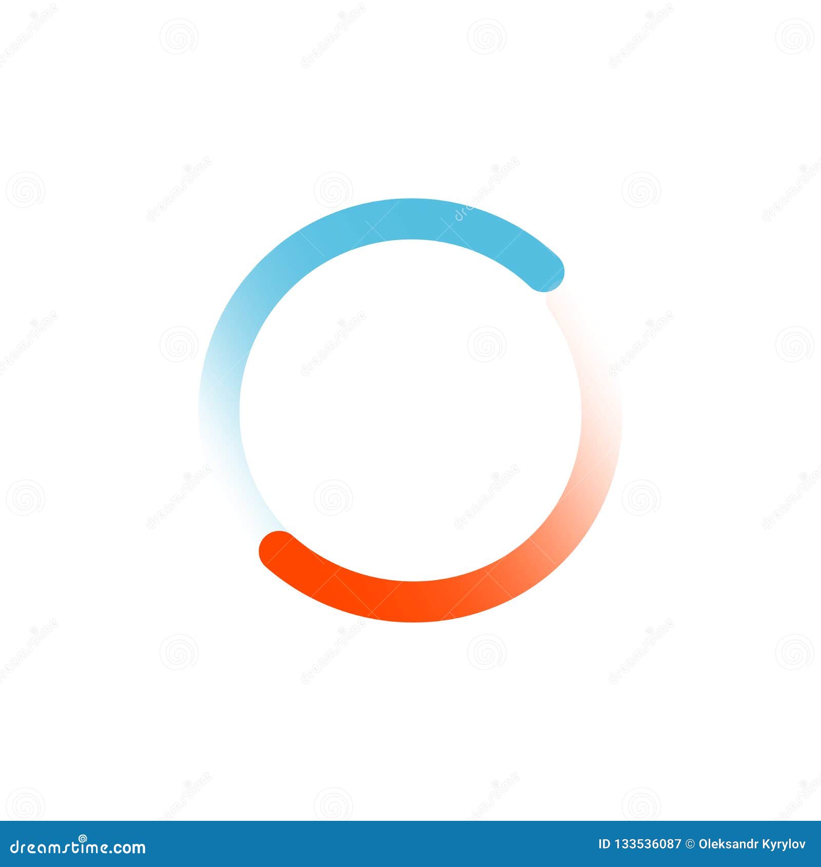 Web or Internet Progress Loader Circle Icon in Blue and Orange Colors ...