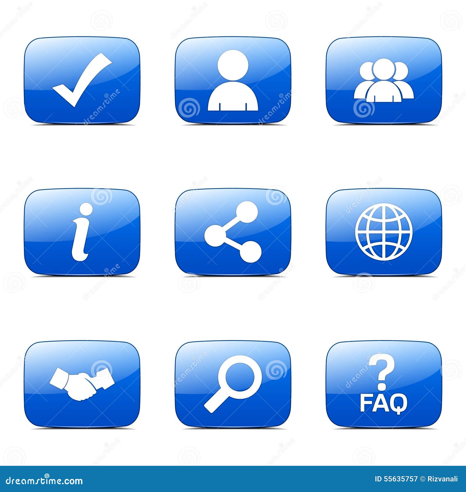 Web Internet Square Vector Blue Icon Stock Vector - Illustration of ...