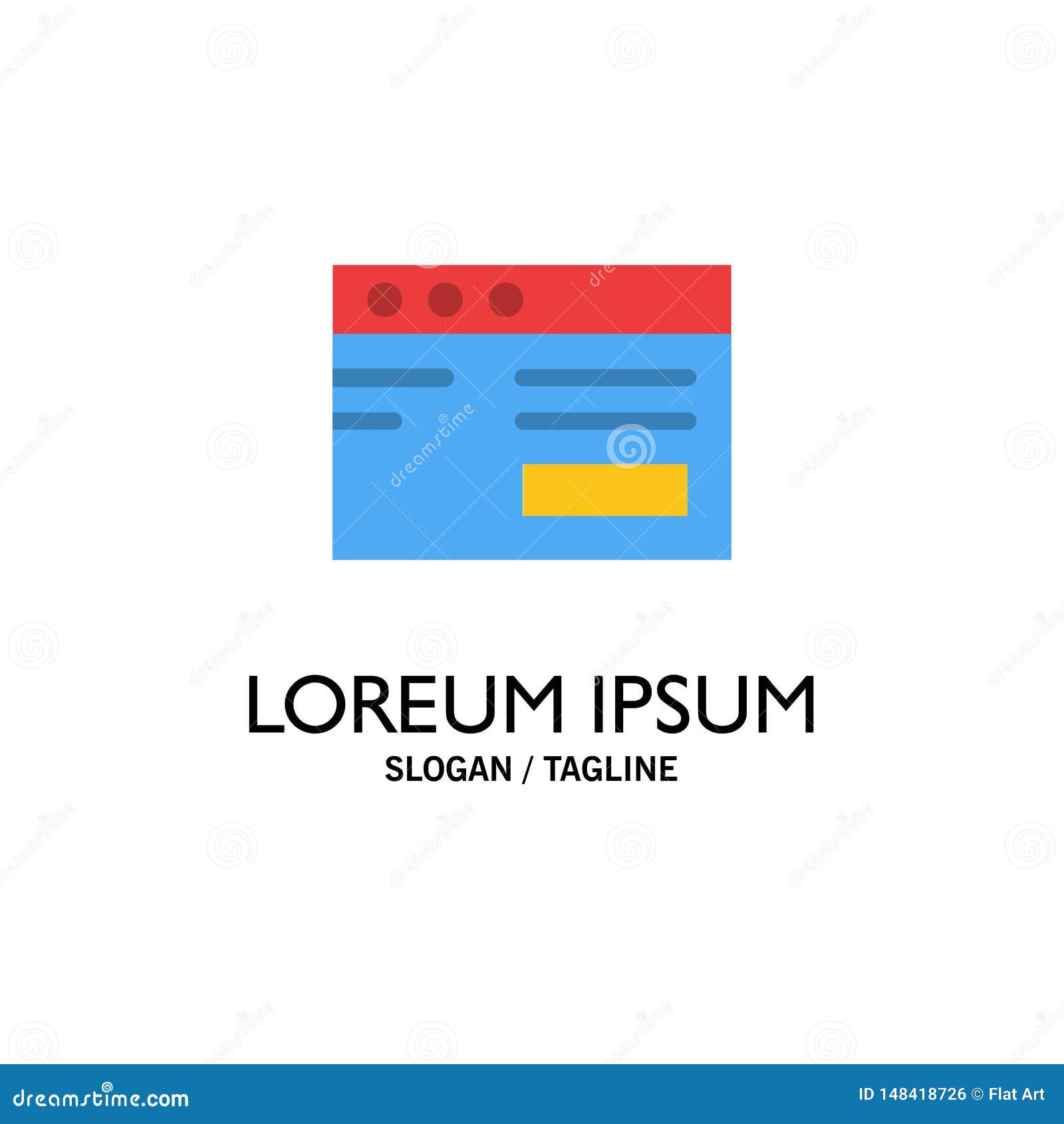 Web , Internet, Study, School Business Logo Template. Flat Color Stock ...