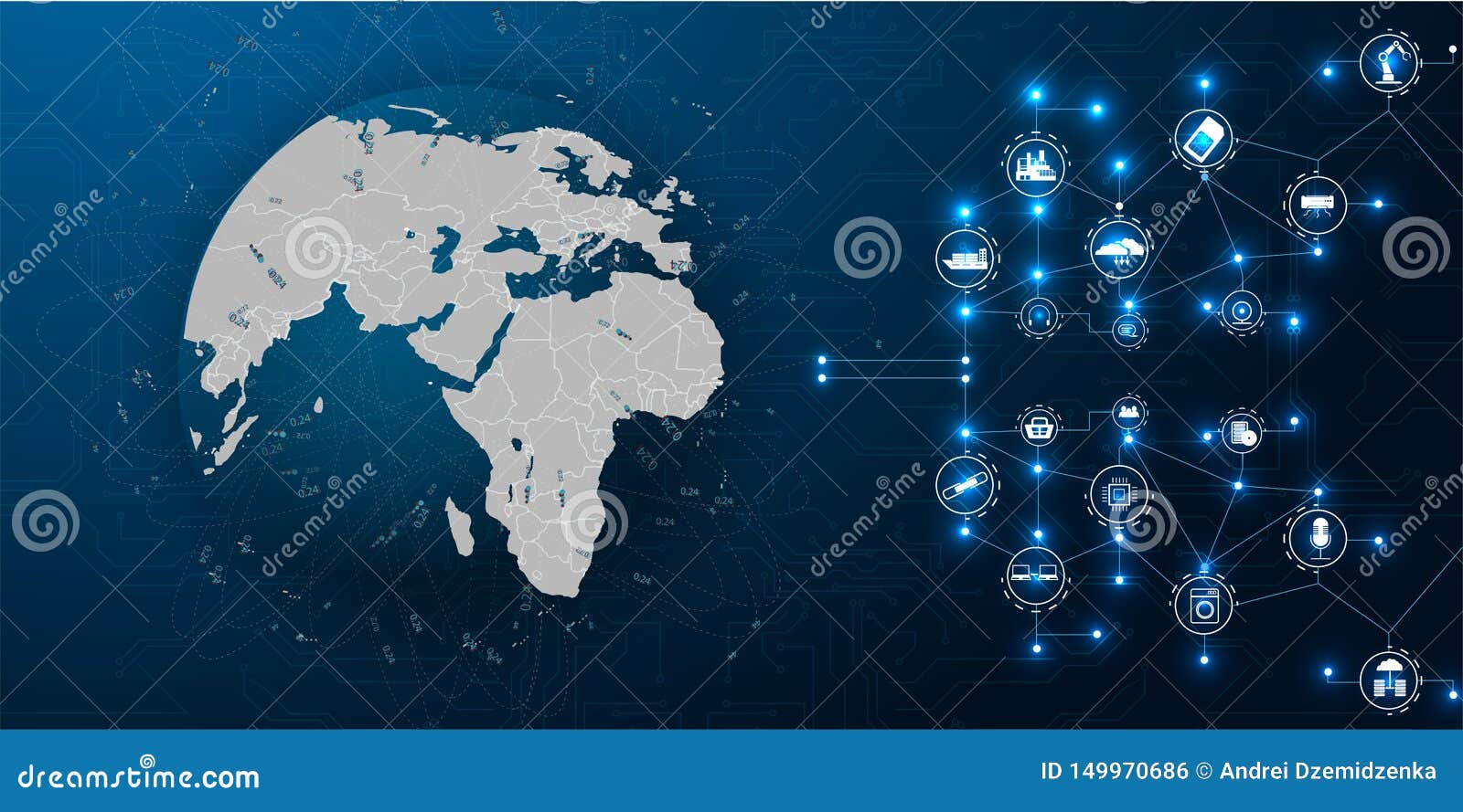 Internet of Things IoT. Global Network. Vector Business. Graphic ...