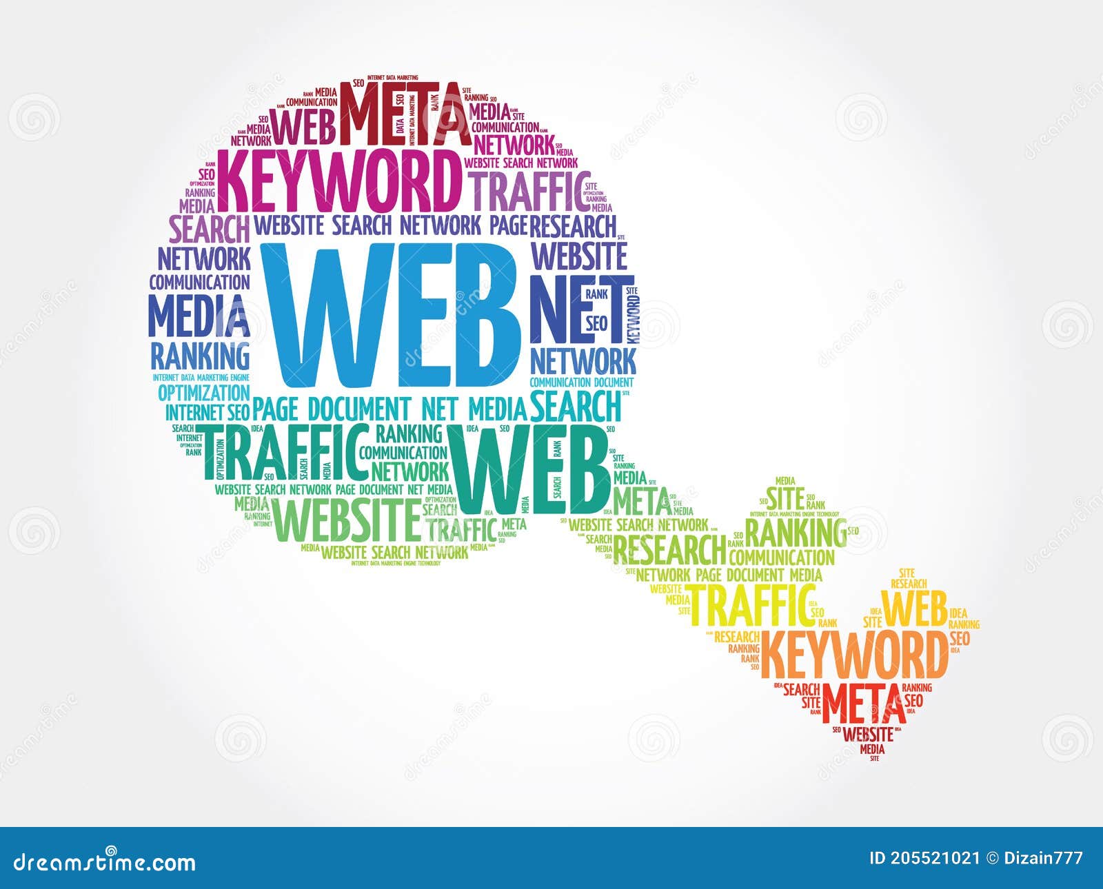 WEB Key word cloud stock illustration. Illustration of banner - 205521021