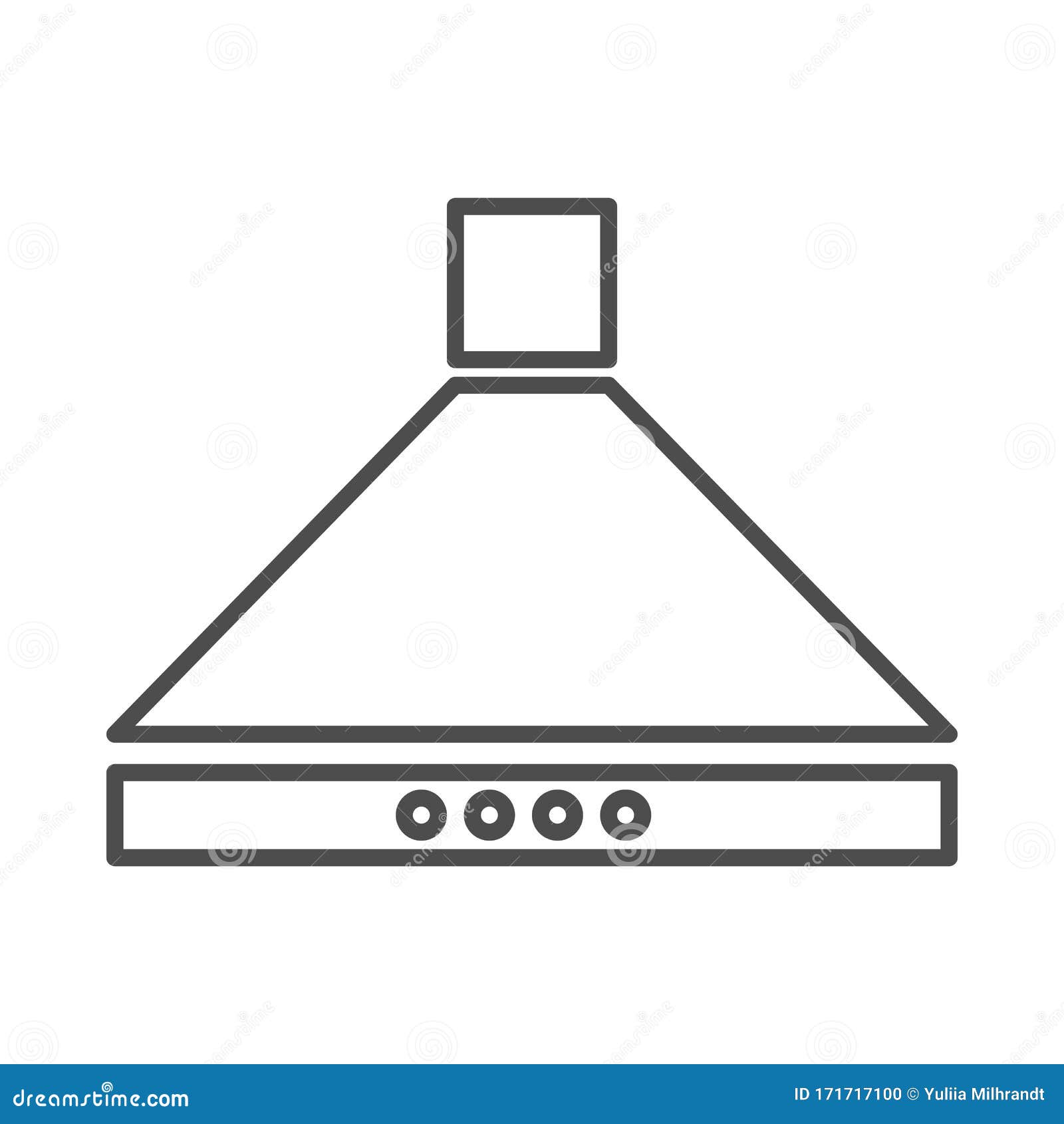Cooker Hood Icon. Contour Vector Isolated Illustration. Stock ...