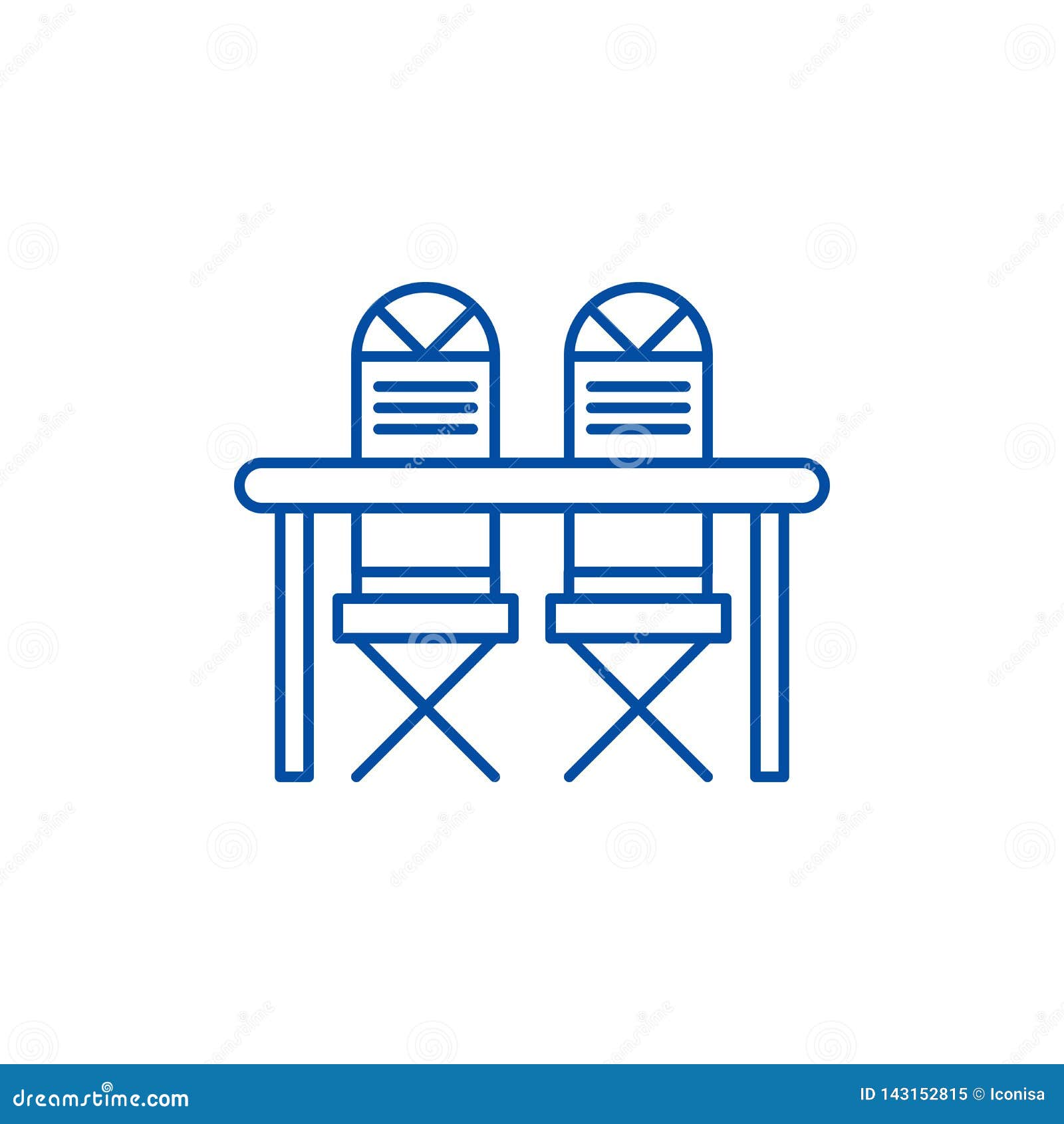 Kitchen Table and Chairs Line Icon Concept. Kitchen Table and Chairs ...
