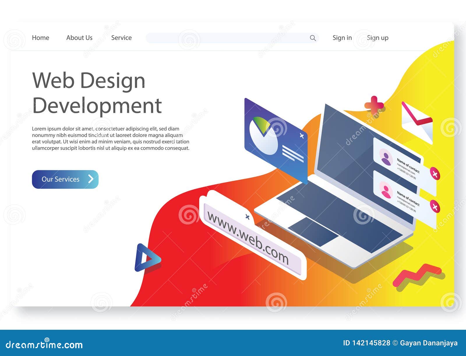 Web Landing Page Desing -Vector Stock Illustration - Illustration of ...