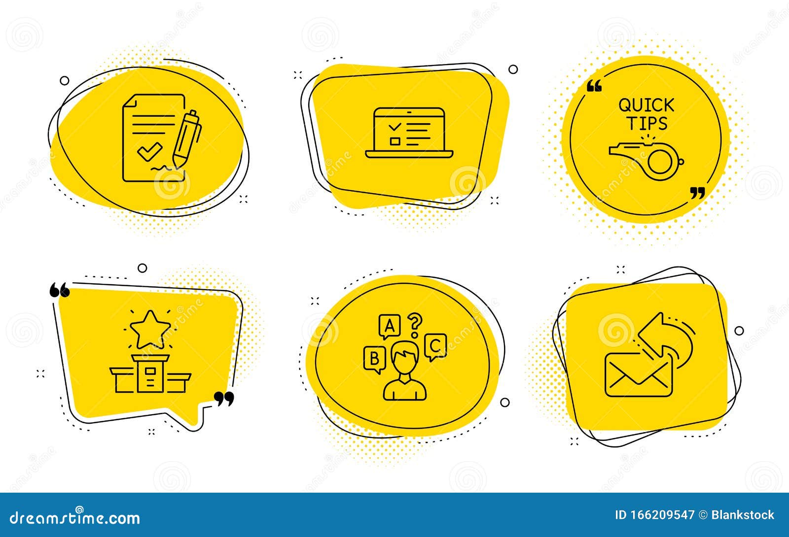 Web Lectures, Winner Podium And Quiz Test Icons Set. Approved Agreement ...