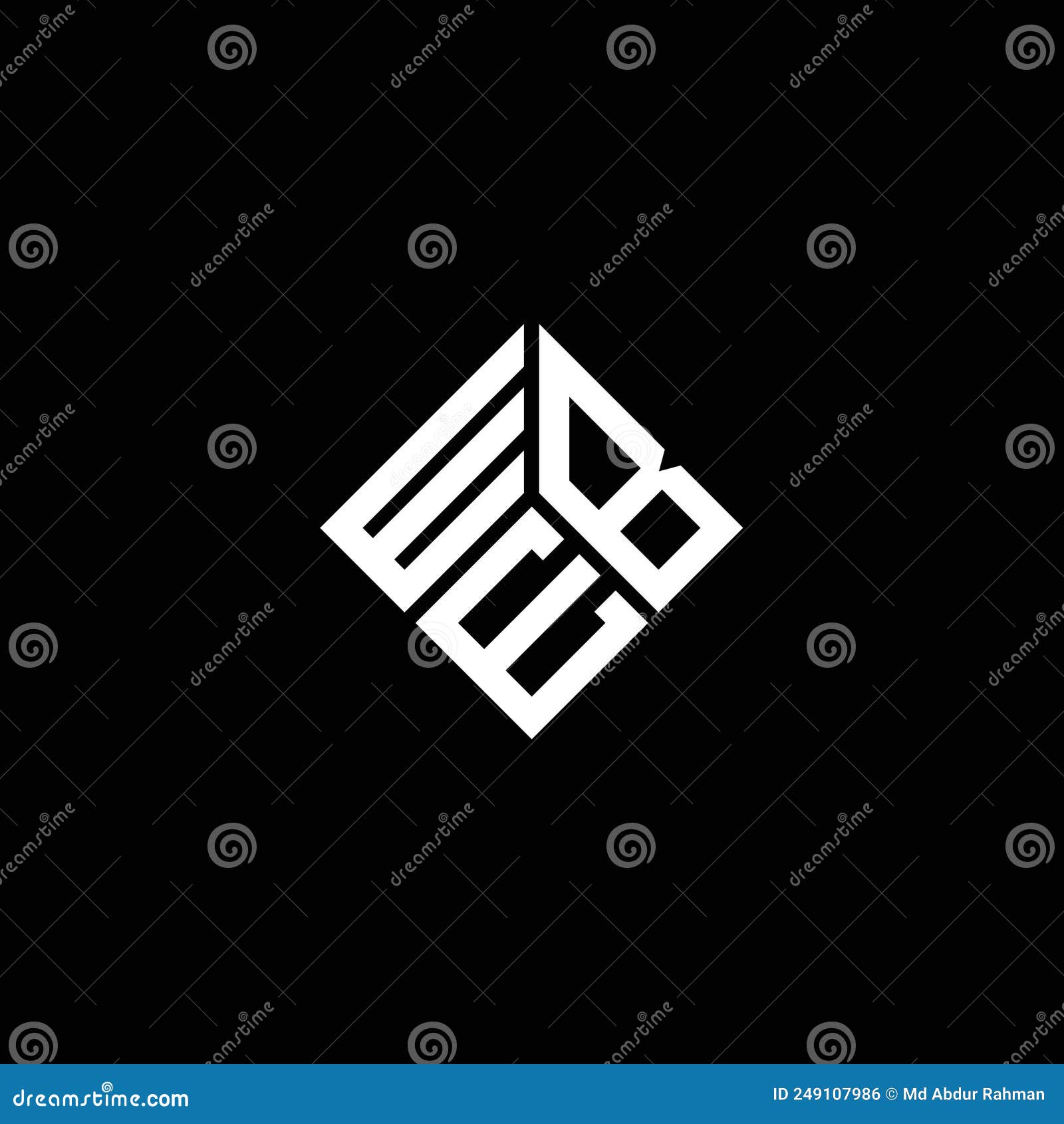 WEB Letter Logo Design on Black Background. WEB Creative Initials ...
