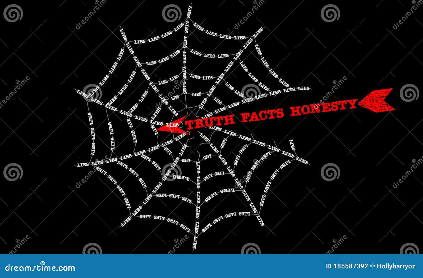 A Web of Lies Broken by Truth, Facts and Honesty, Concept Illustration ...