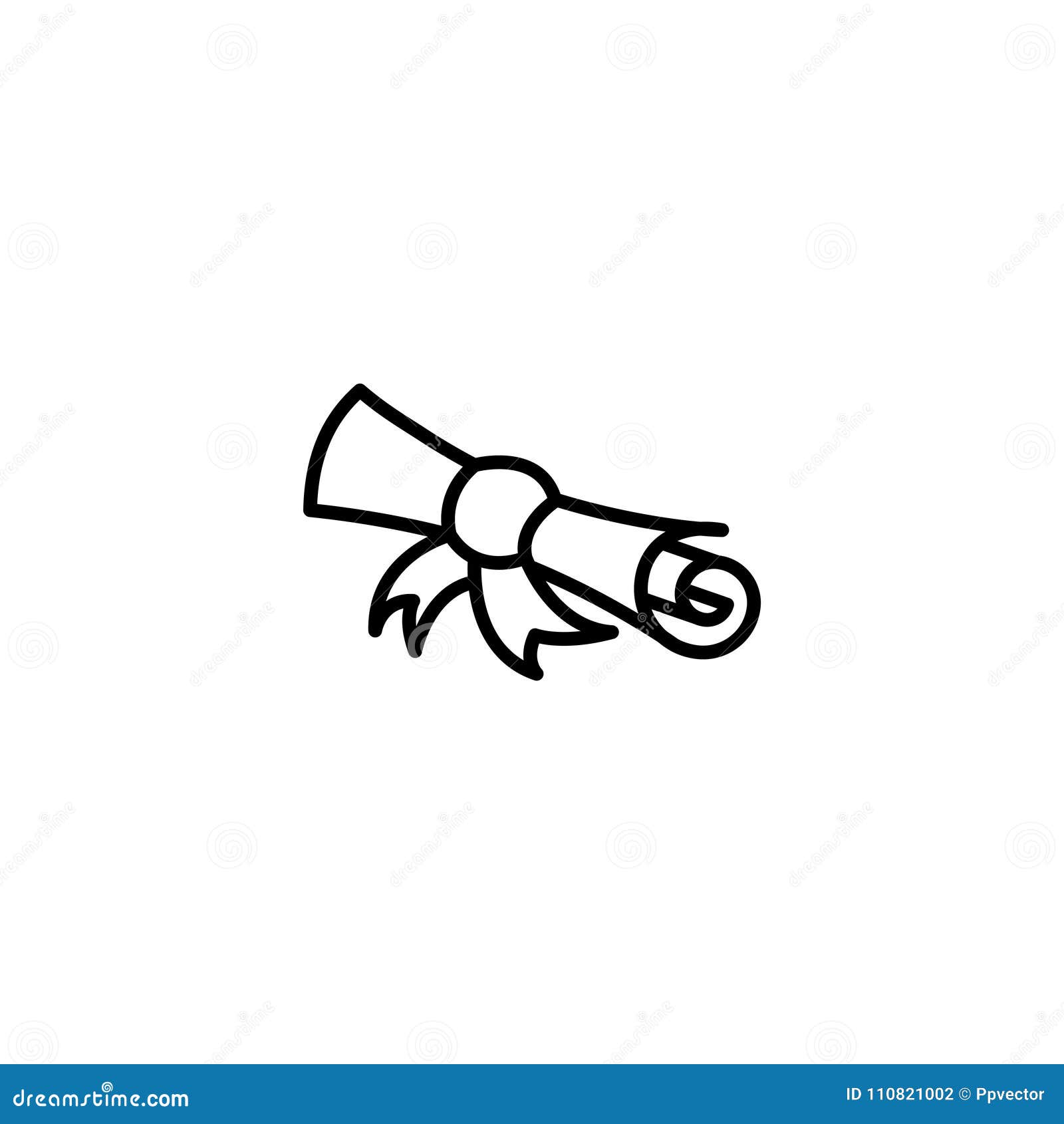 Line Icon. Diploma Symbol Sign Stock Vector - Illustration of ribbon ...