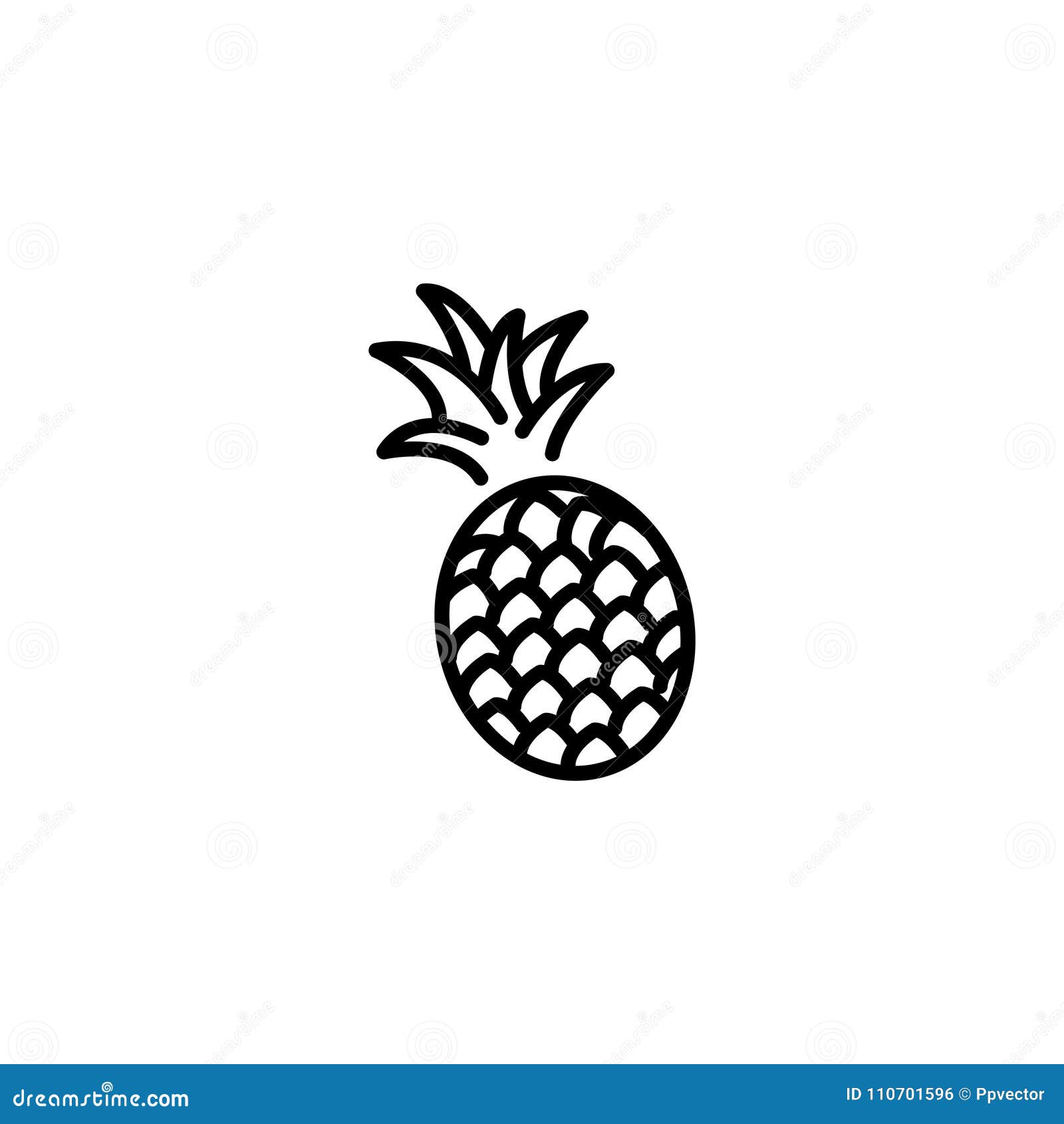 Line Icon. Pineapple Symbol Stock Vector - Illustration of isolated ...