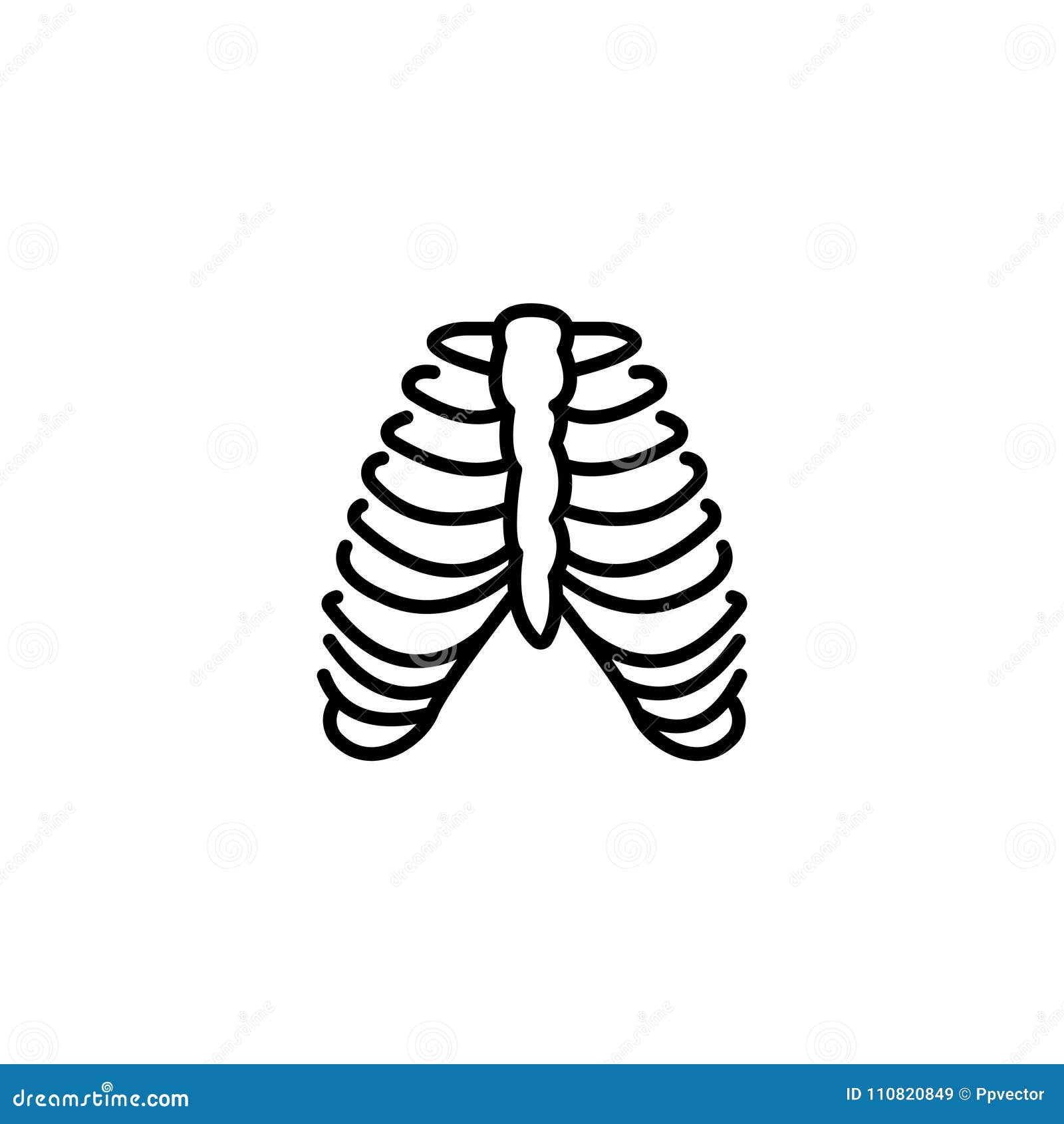 Line Icon. Ribs Symbol Sign Stock Illustration - Illustration of bone ...