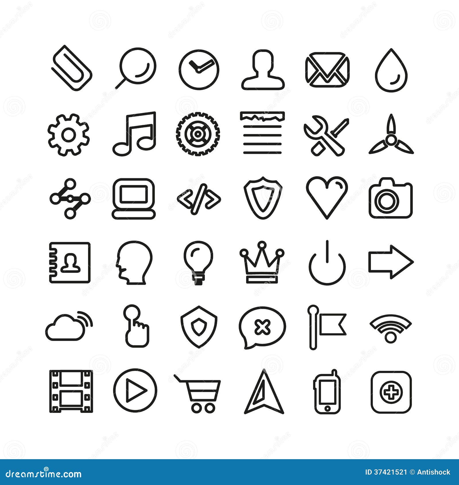 Thin Ultra Light Flat Icon Set Stock Illustrations – 34 Thin Ultra ...