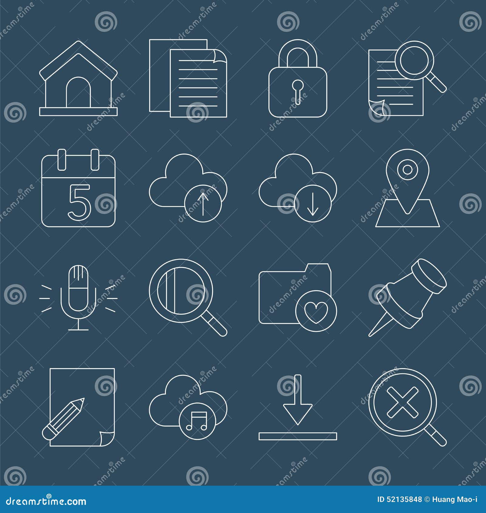 Web line icon set stock vector. Illustration of website - 52135848