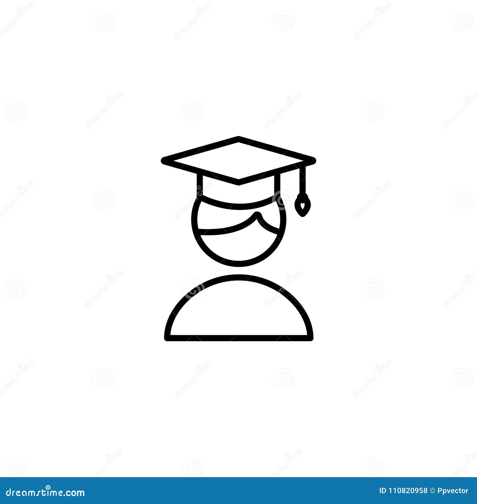 Line Icon. Student Symbol Sign Stock Vector - Illustration of diploma ...