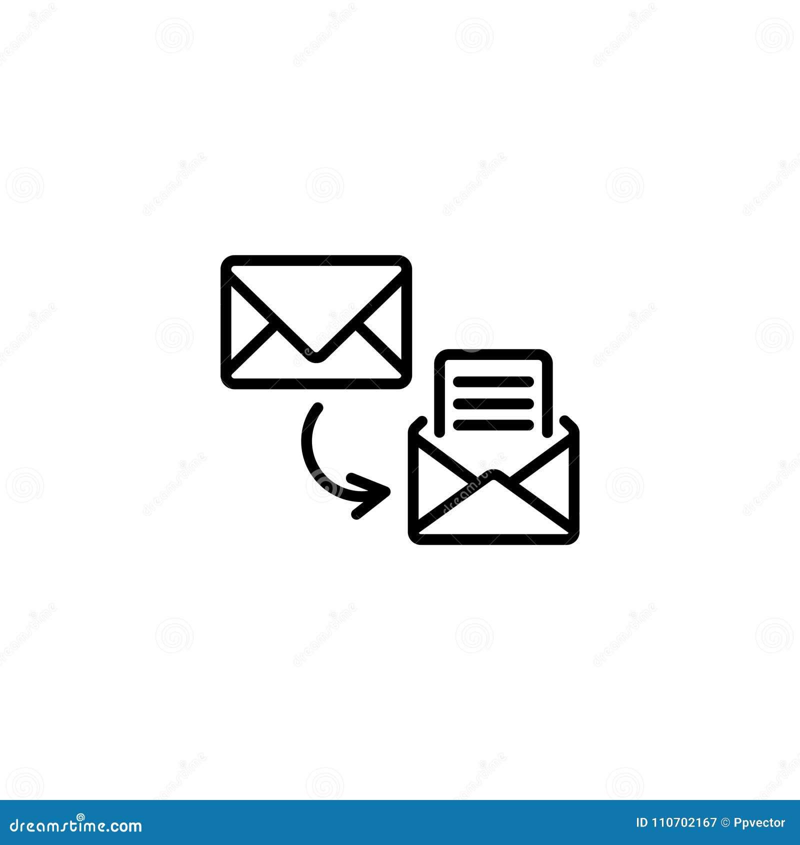 Line Icon. View Post, Message Stock Vector - Illustration of icon, data ...